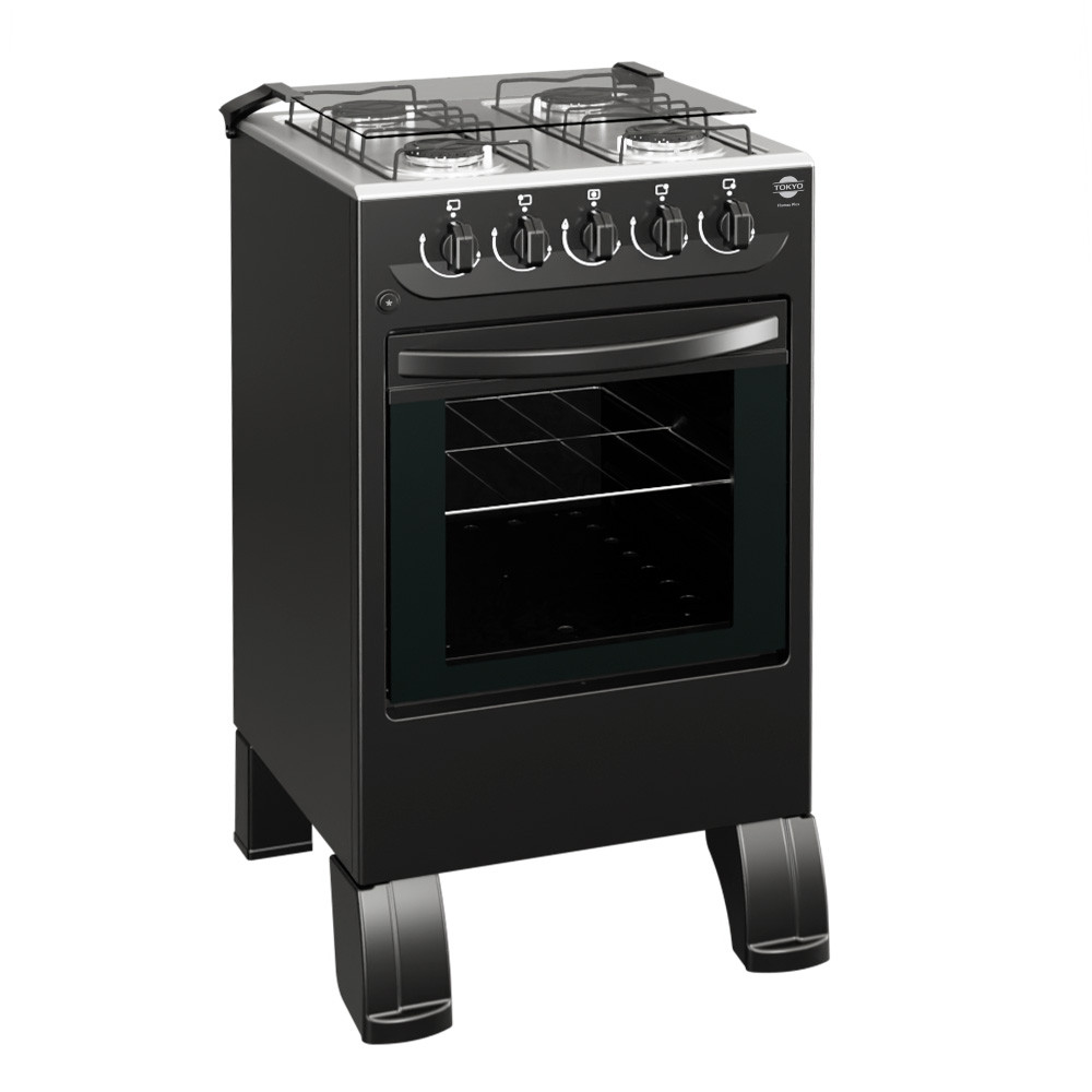 COCINA A GAS TOKYO FLAMEX PLUS NE C/ENC 4H MESA INOX TAPA DE VIDRIO ...