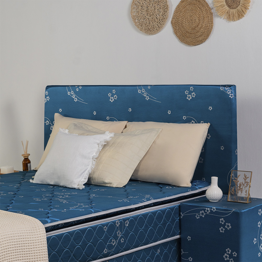 SOMMIER NOGAL CALMA 180X200 COLOR AZUL JUEGO COMPLETO | NGO SAECA ...